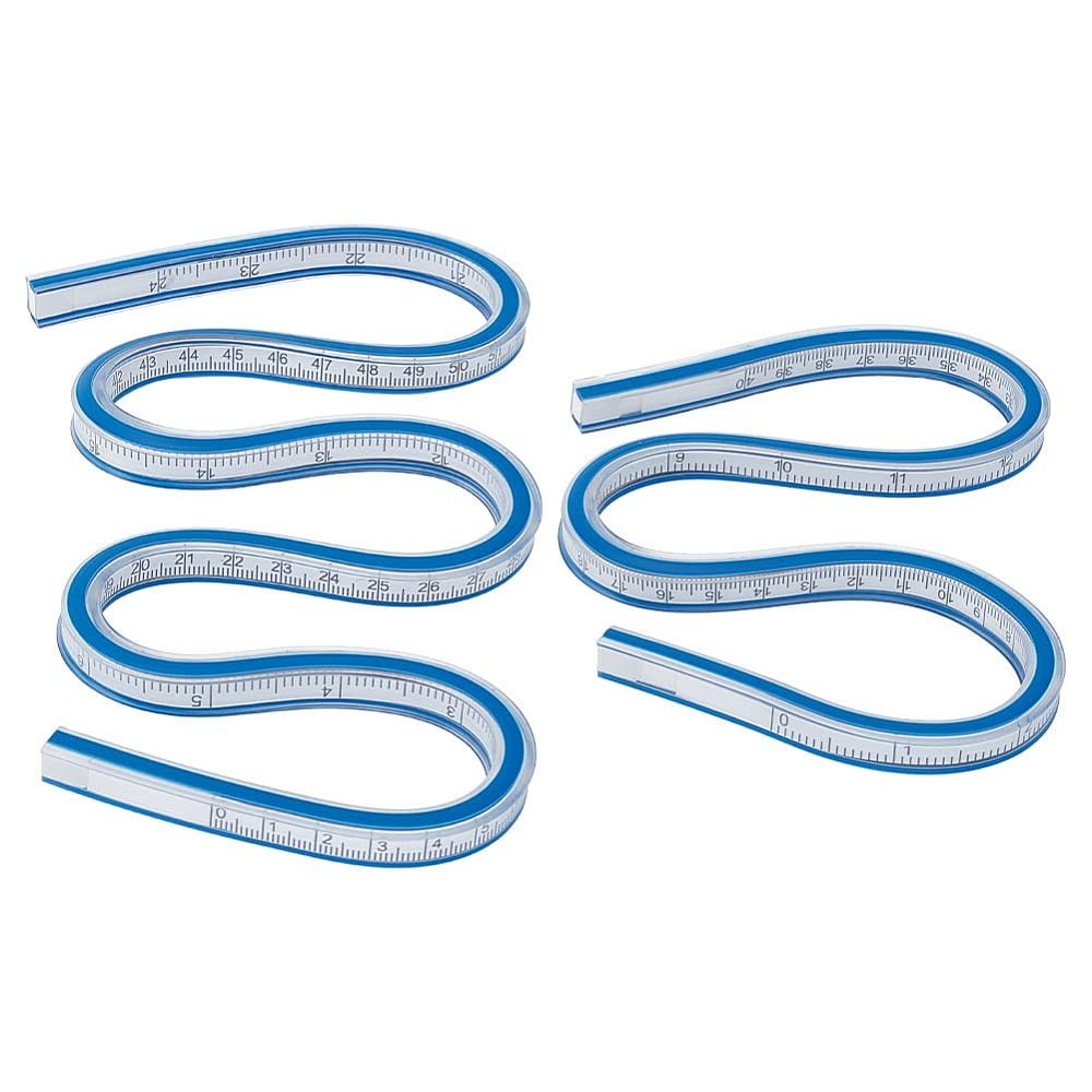 1Set 2PCS 2 Size Flexible Curve Ruler 16 & 24 Inch Plastic Graphics ...