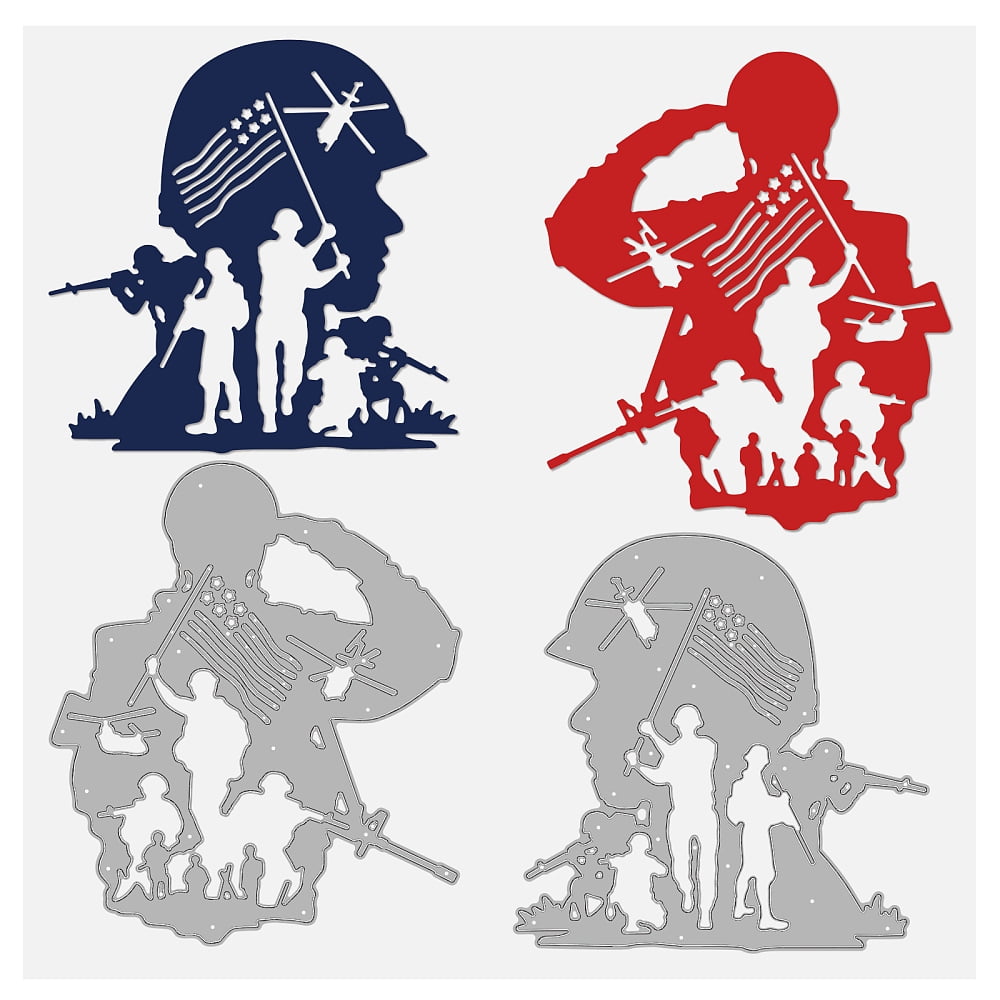 1Set 2PCS American Soldier Metal Dies Veterans Day US Soldier Cutting ...