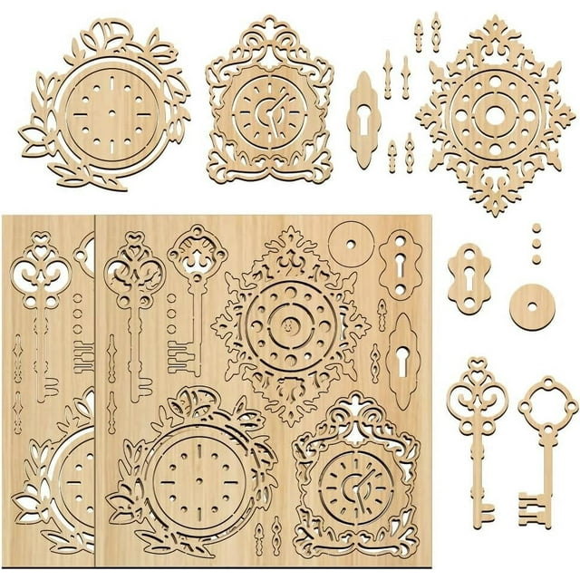 1Set 2PCS Fence Laser Cut Chipboard Embellishments 5.7x6 Inch Wooden ...
