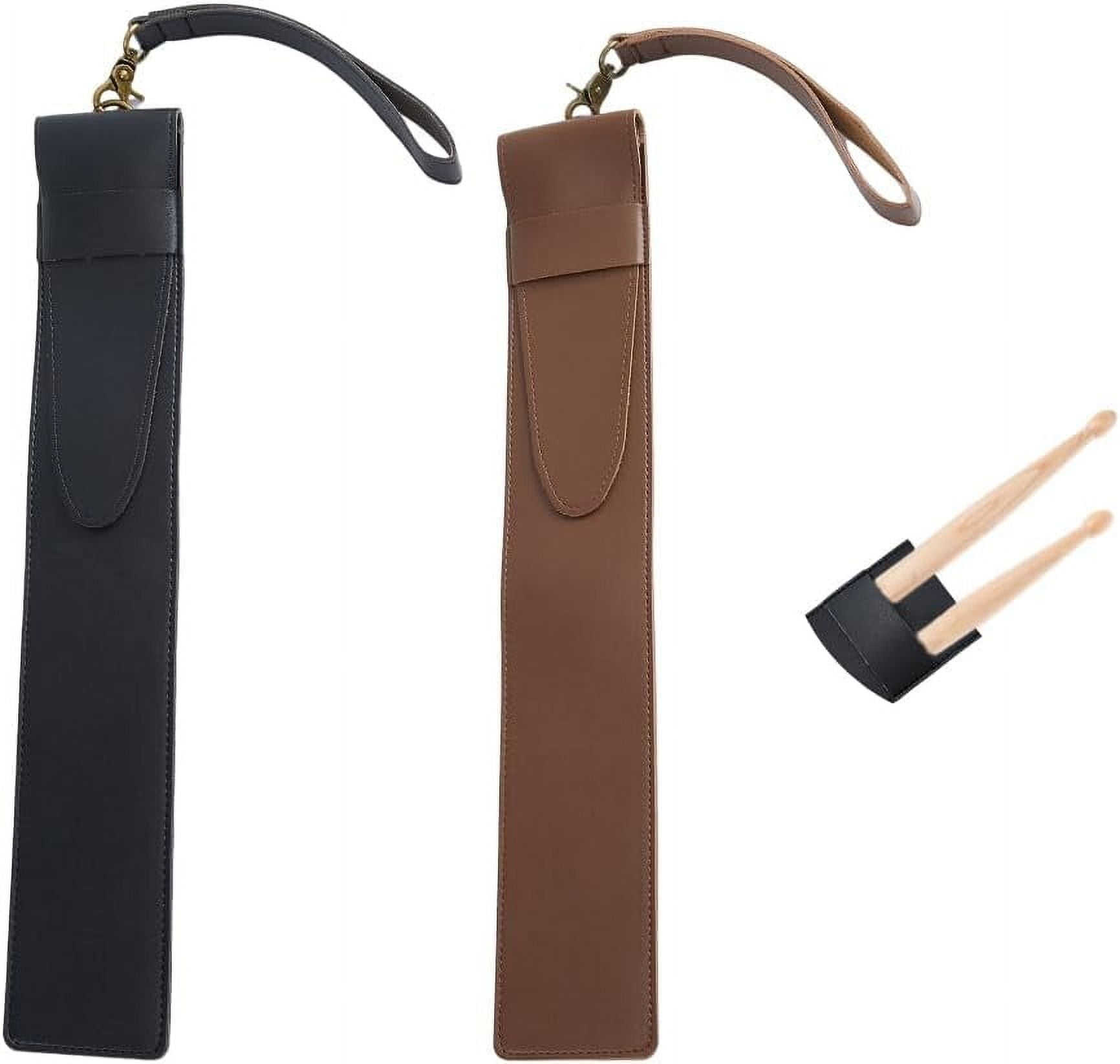 1Set 2Pcs 2 Colors Drum Stick Bag PU Leather Drumstick Holder Rectangle ...