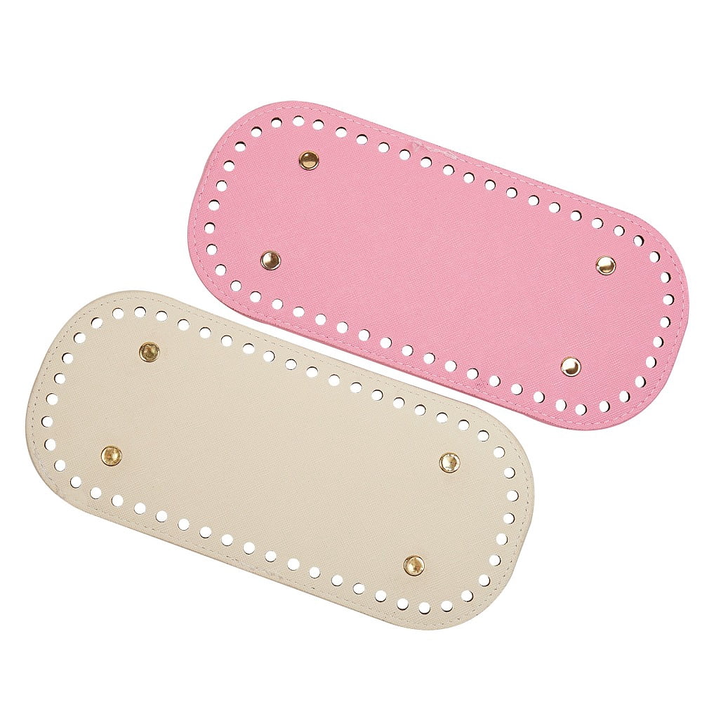 1Set 2Pcs 2 Colors PU Leather Knitting Crochet Bags Nail Bottom Shaper ...