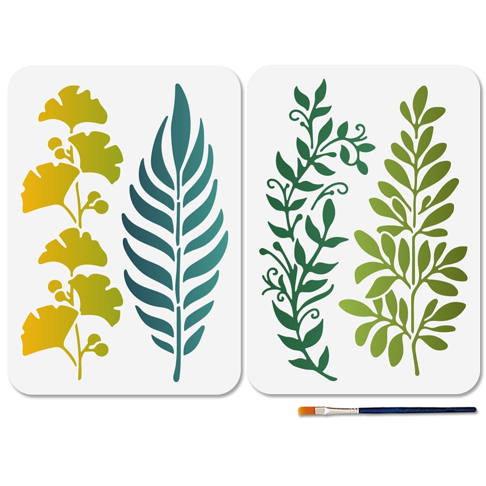 1Set 2Pcs 2 Styles PET Hollow Out Drawing Painting Stencils for DIY ...