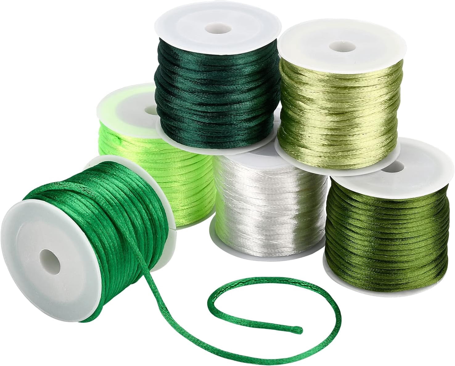 1Set 2mm Green Satin Nylon Cord St. Patrick”s Day Rattail Silk Cord ...