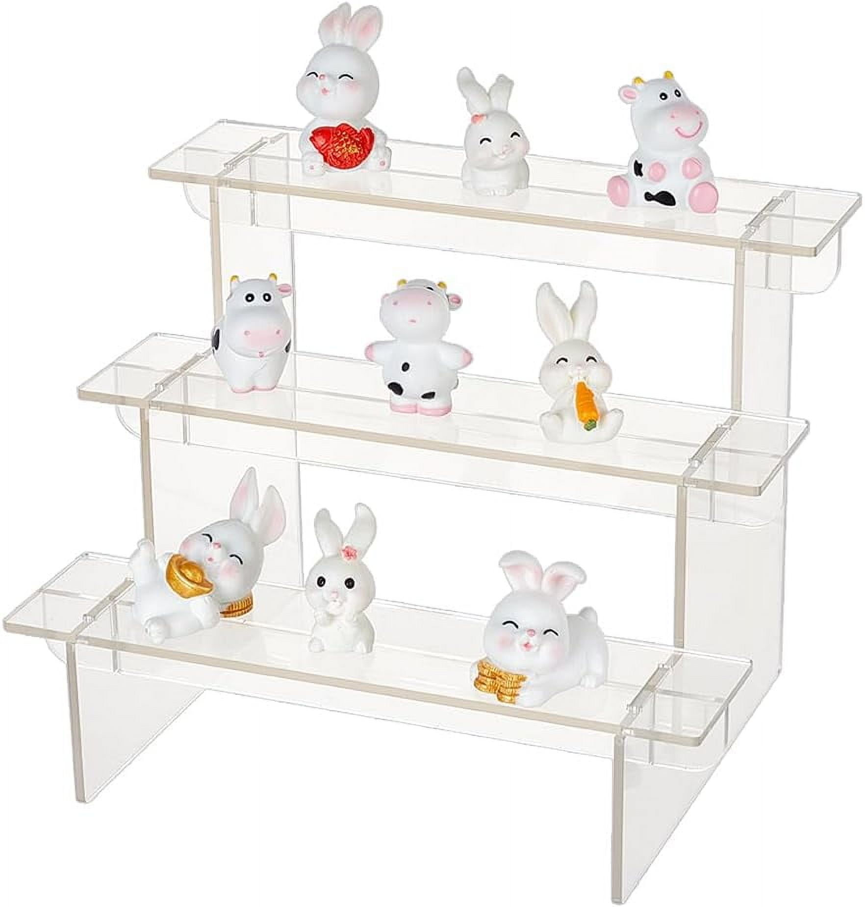 1Set 3-Layer Rectangle Acrylic Minifigures Organizer Display Risers ...