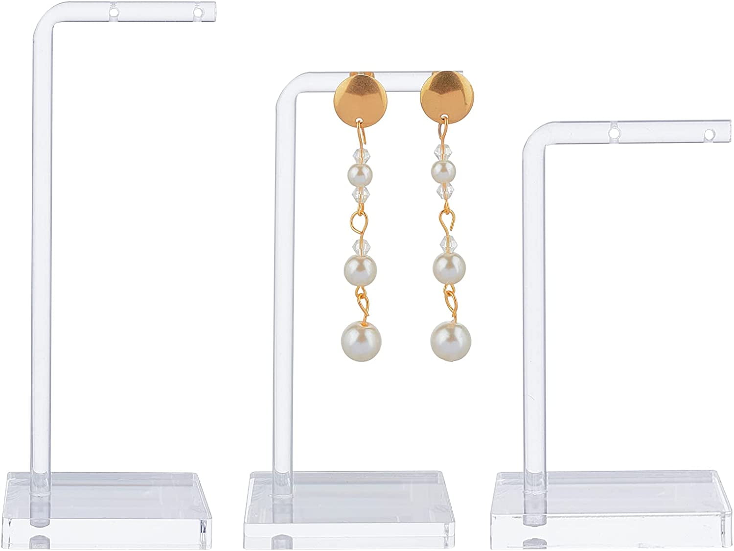 1Set 3 Pcs Acrylic Earring Display Stand with Mixed Size (5&4&3.5inch ...