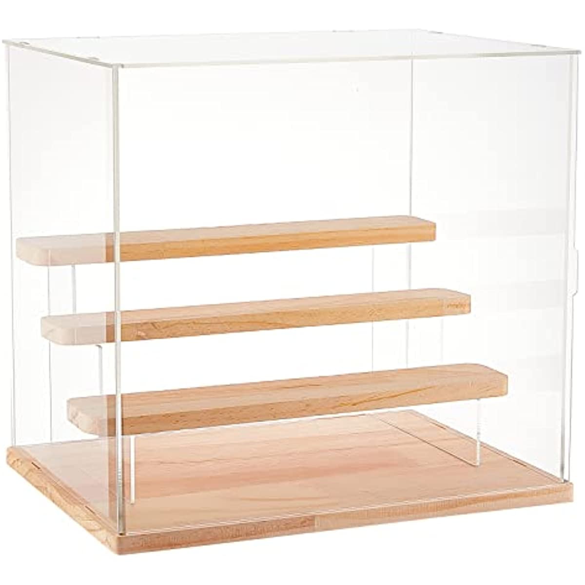 1Set 3 Tier Clear Acrylic Display Case 12.6x10.2x11.4 Figures Wooden ...