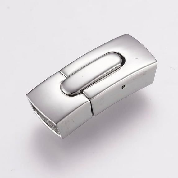 1Set 304 Stainless Steel Bayonet Clasps Rectangle Pushed Buckle Clasps ...