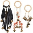 1Set 3Pcs 3 Style Alloy Bells Pendant Decorations with Wooden Ring ...
