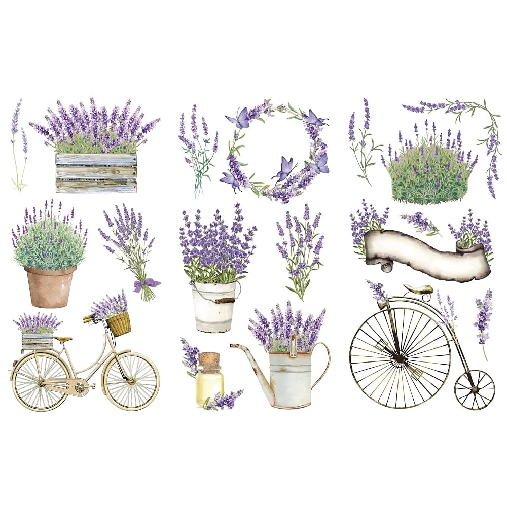 1Set 3Pcs Lavender Theme Decor Transfers 6x12 inch Furniture Transfer ...