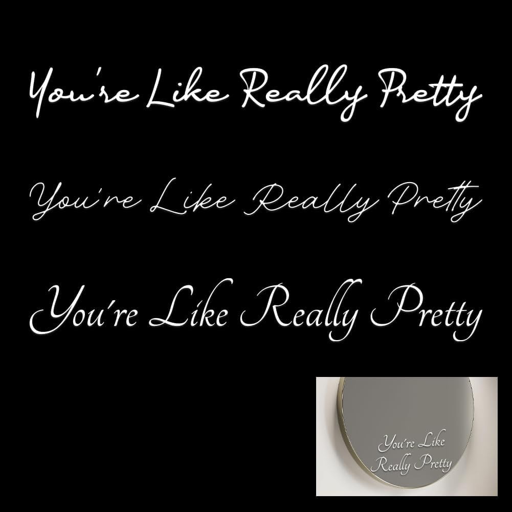 1Set 3Pcs Mirror Stickers You're Like Really Pretty Mirror Decal ...