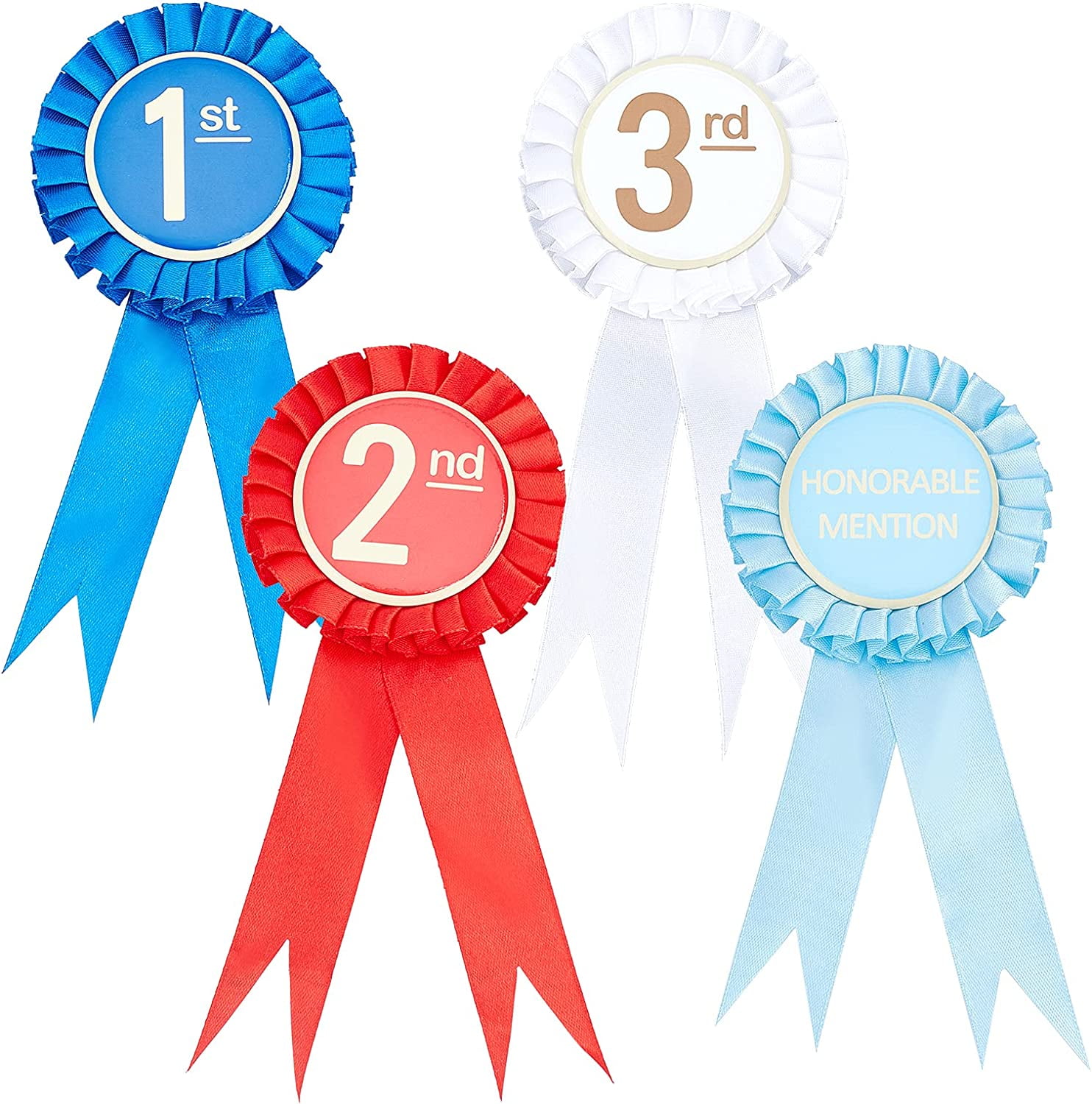 1Set 4 Pcs Award Ribbons 1st 2nd 3rd 4th Honorable Mention First Place ...