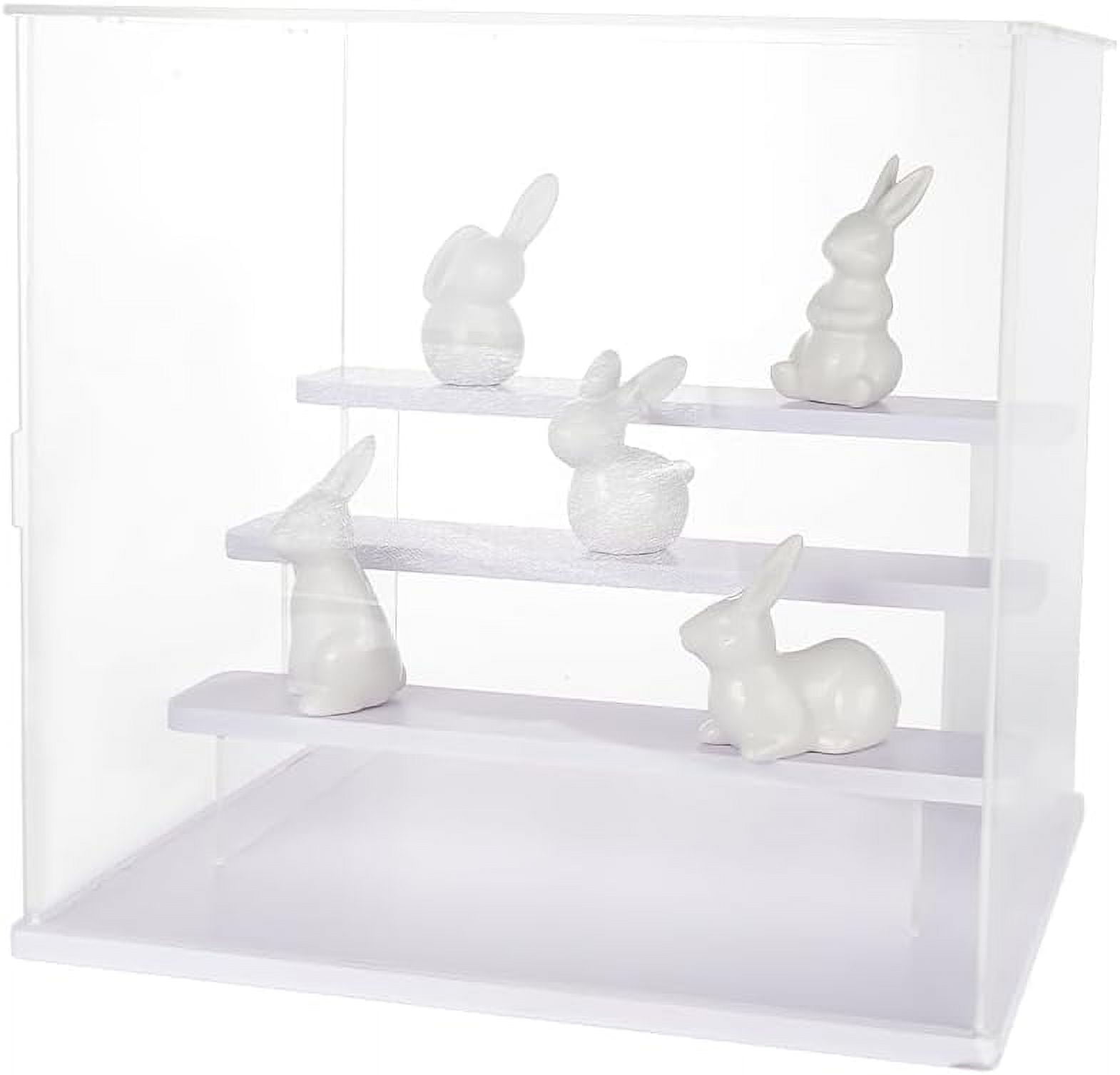 1Set 4 Tier Display Case Clear Plastic Display Case with Tier Holder ...