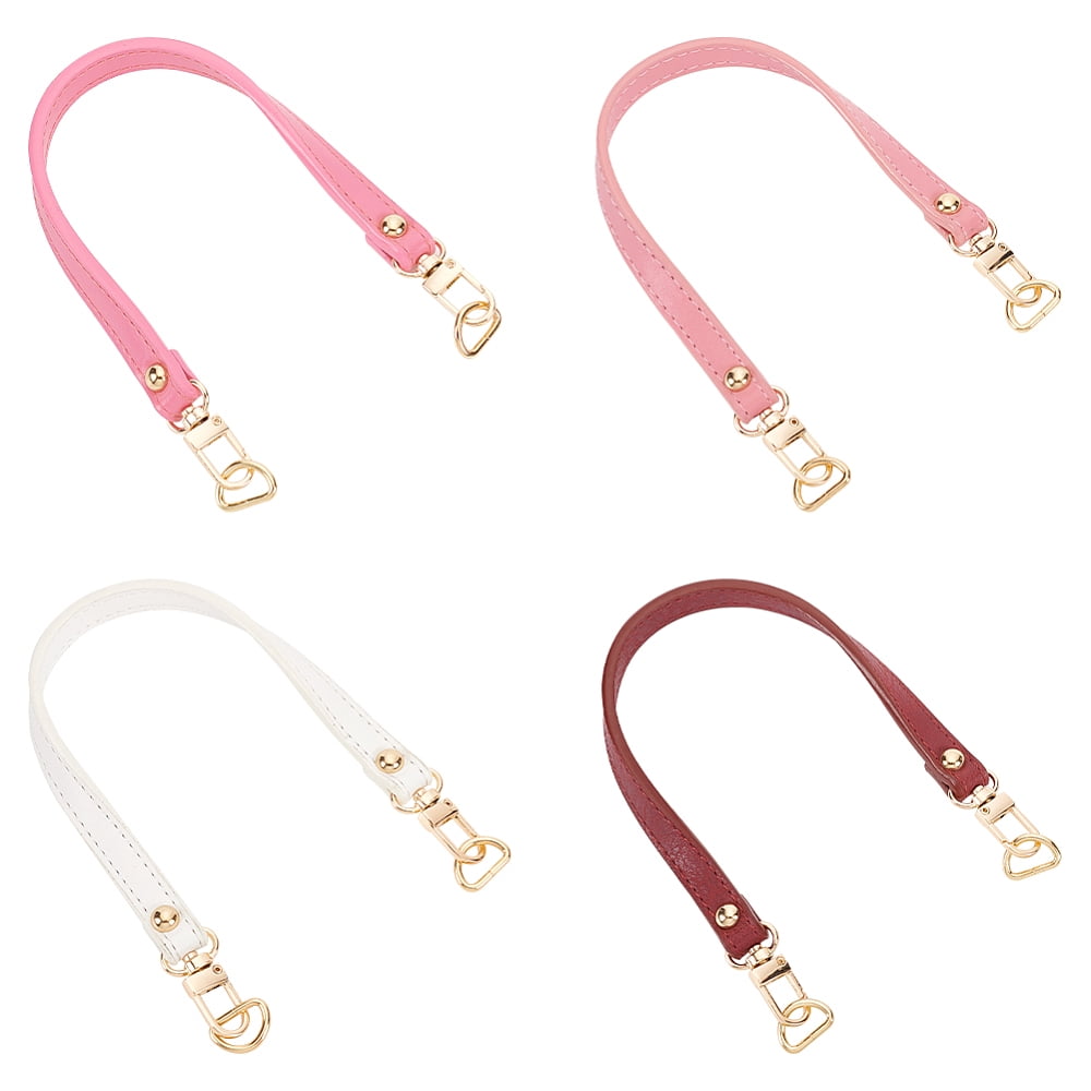 1Set 4Pcs 4 Colors PU Leather Bag Straps with Zinc Alloy Swivel Clasp ...