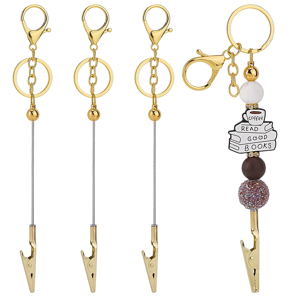 1Set 4Pcs Brass Keychain for Jewelry Making DIY Crafts with Alloy ...