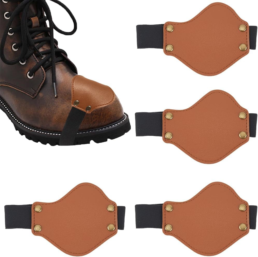 1Set 4Pcs PU Leather Shoe Covers Camel 80x135x3mm - Walmart.com