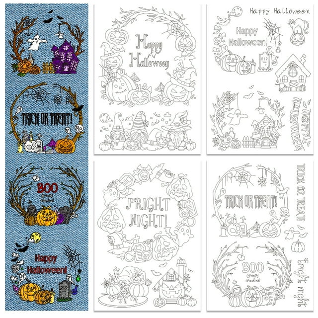 1Set 4Sheets 11.6x8.2 Inch Stick and Stitch Embroidery Patterns Non ...