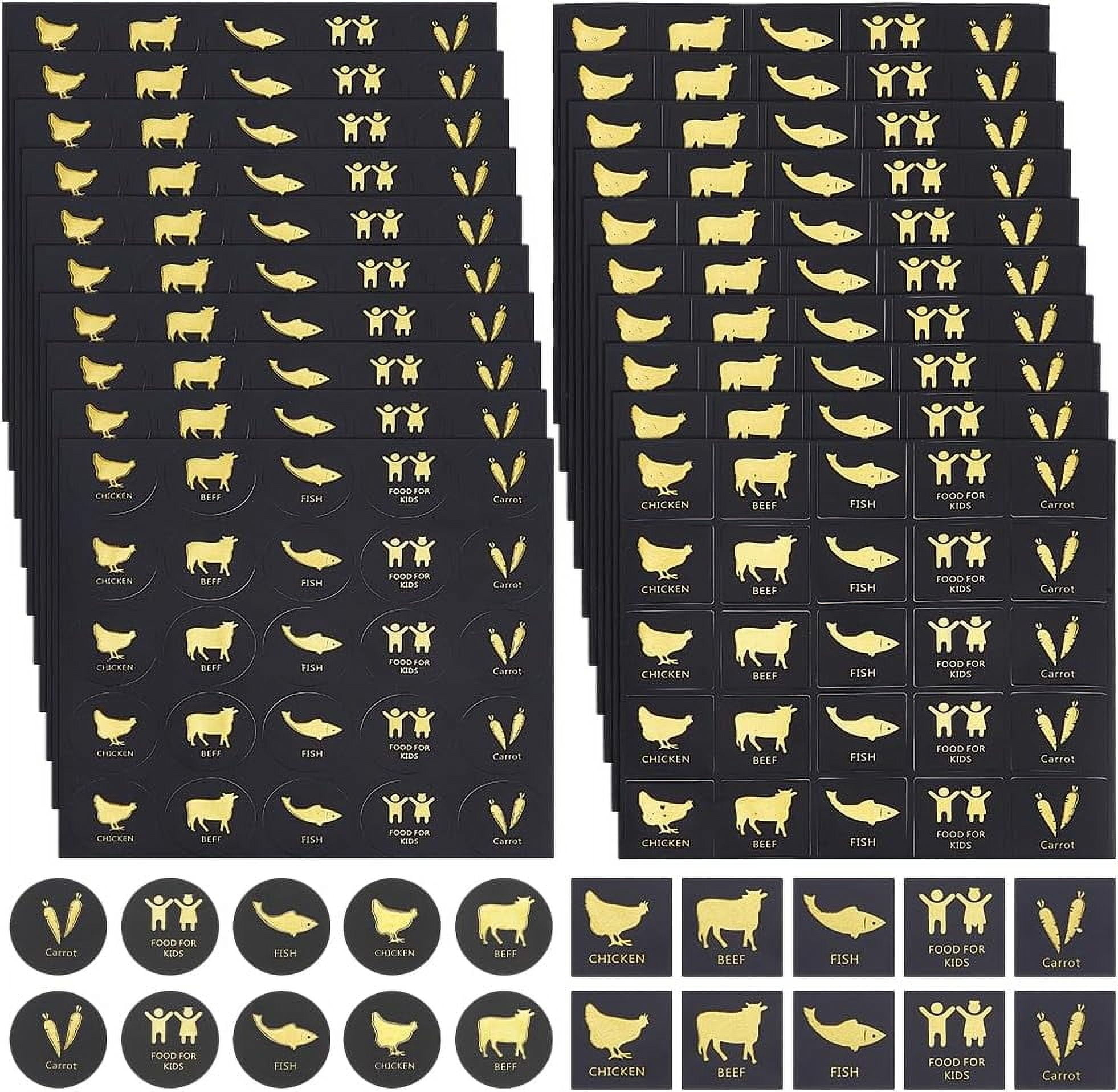 1Set 500Pcs 1 Inch Wedding Meal Choice Stickers Square and Round ...