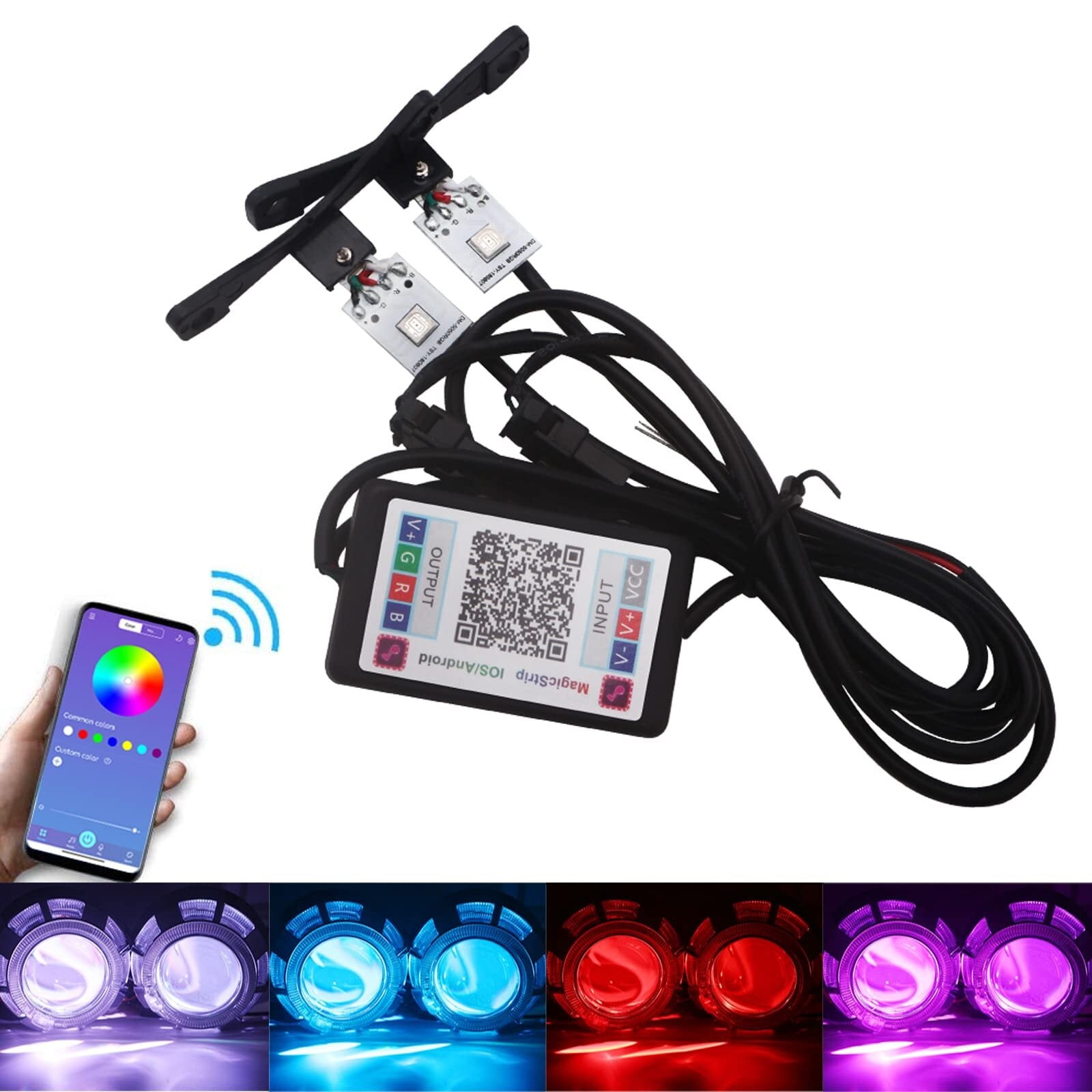 1Set 5050 LED Car Devil Eye Demon Evil Eyes RGB DRL Daytime Running ...