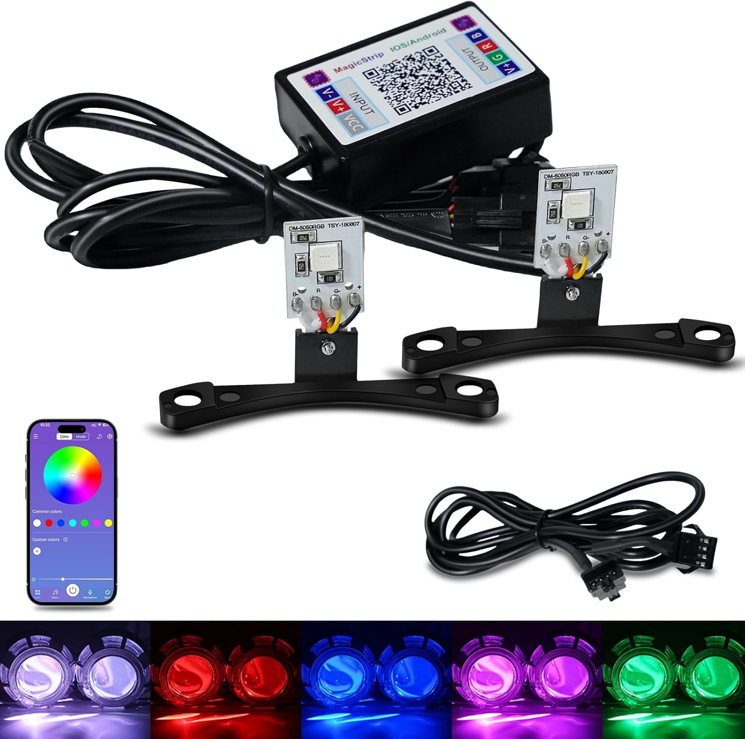 1Set 5050 LED Car Devil Eye Demon Evil Eyes RGB DRL Daytime Running ...