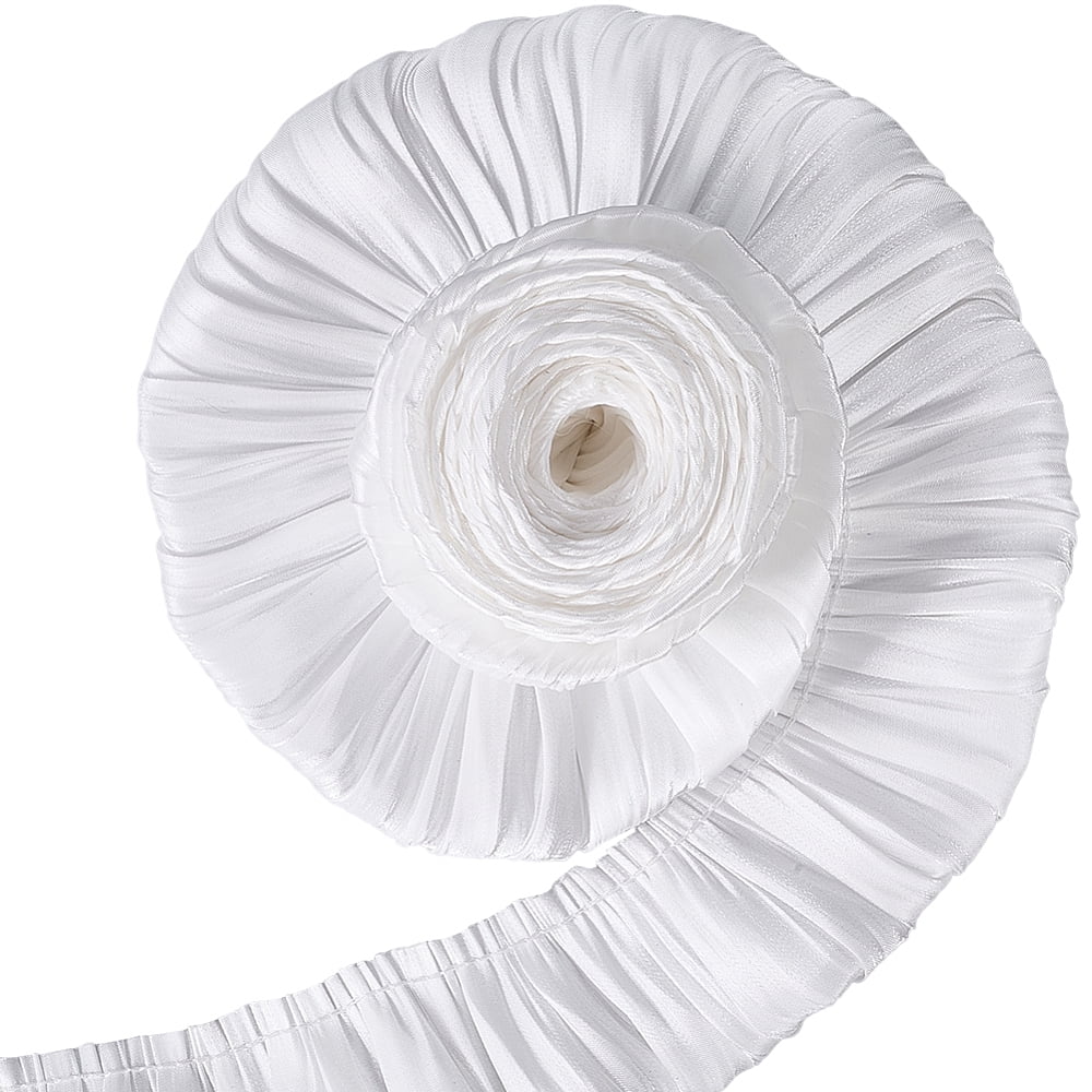 1Set 5M Double Layer Polyester Pleated Lace Ribbon Satin Lace Trim ...