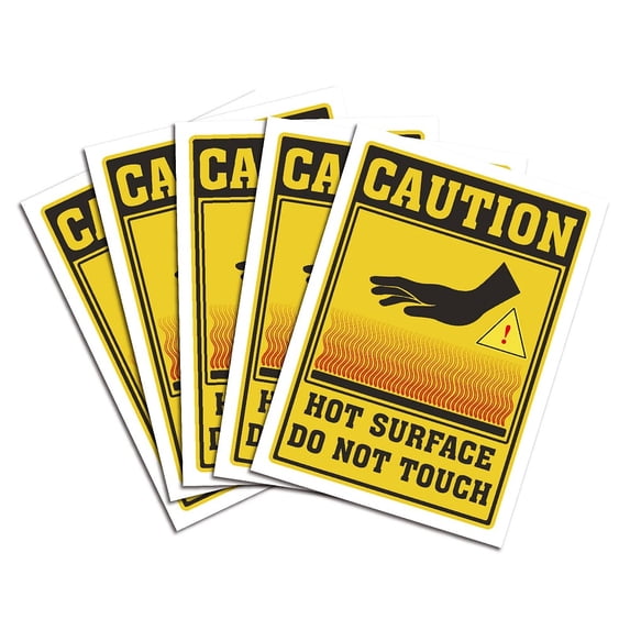 1Set 5Pcs Waterproof PVC Warning Sign Stickers Vinyl Danger Safety ...