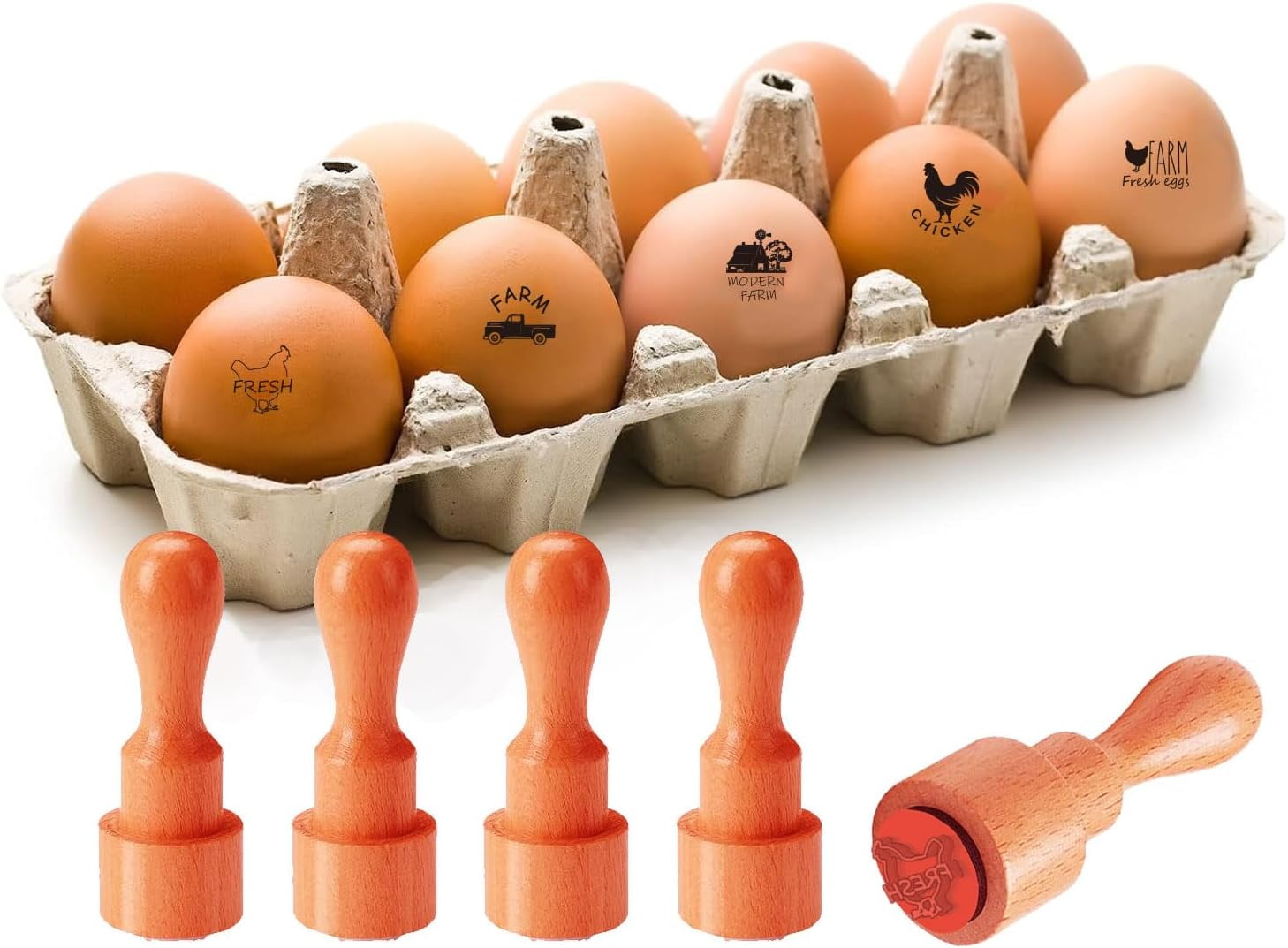 1Set 5Styles Egg Stamps Egg Rubber Stamp for Fresh Eggs DIY Mini Egg ...