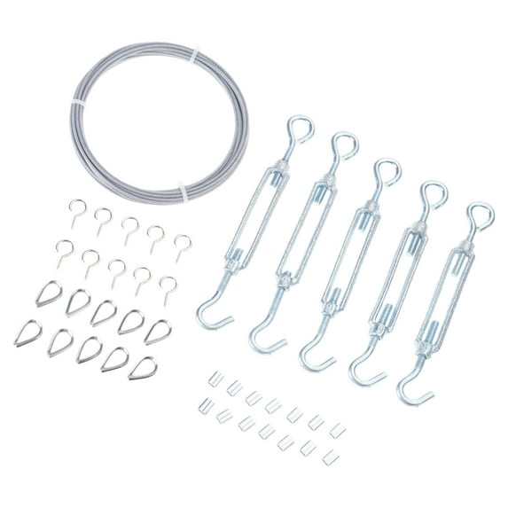 1Set 5m Wire Rope Cable with Hooks Kit Household Crafts Supplies for ...