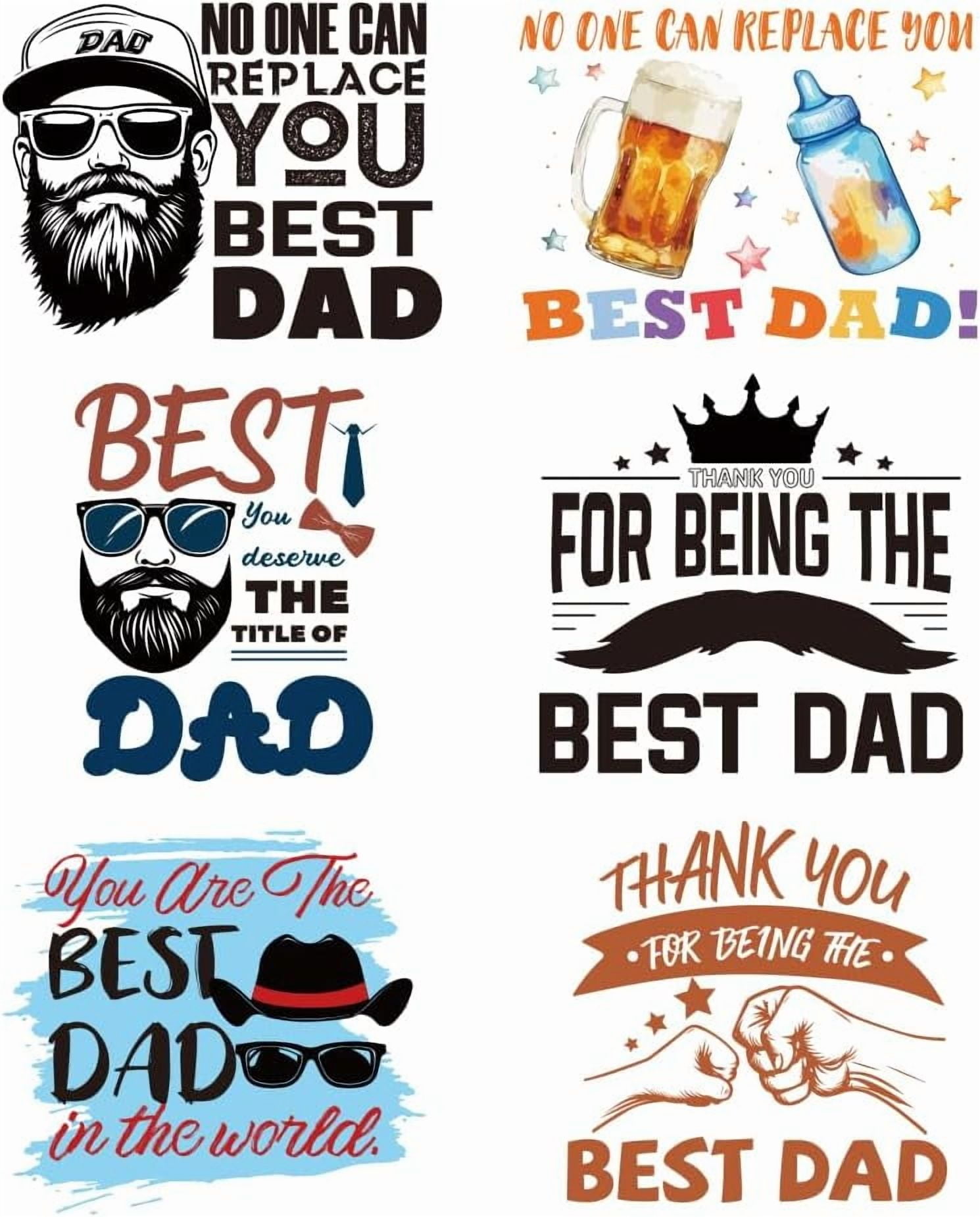 1Set 6Pcs 6 Styles Father's Day Plastic Heat Transfer Film Logo ...