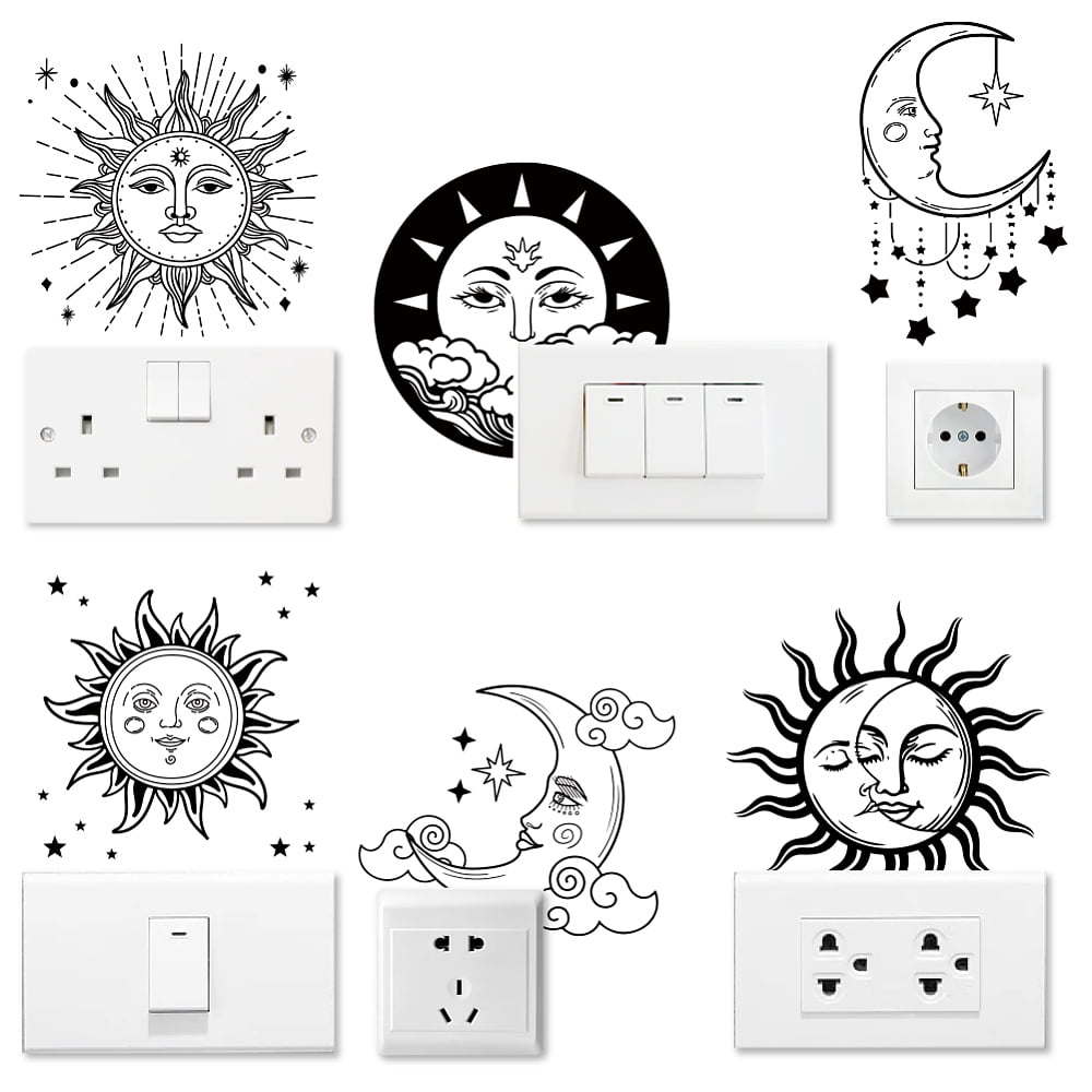 1Set 6Pcs Plant PVC Plastic Waterproof Self-adhesive Stickers Set Light ...