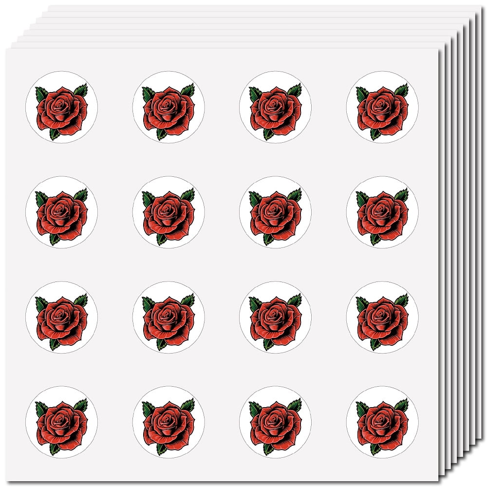 1Set 8 Sheets Plastic Waterproof Self-Adhesive Picture Stickers Round ...
