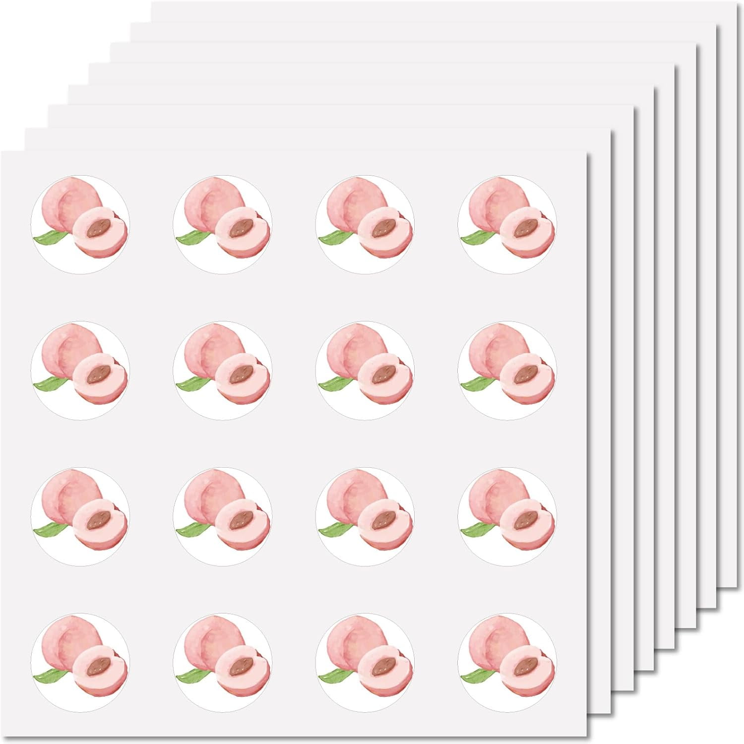 1Set 8 Sheets Plastic Waterproof Self-Adhesive Picture Stickers Round ...