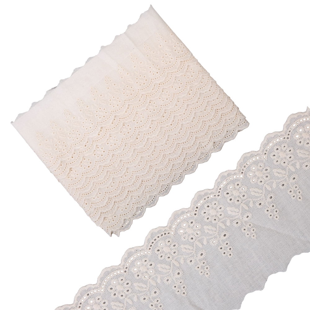 1Set 8 Yards Cotton Lace Fabric Clothing Accessories Sienna 103mm ...