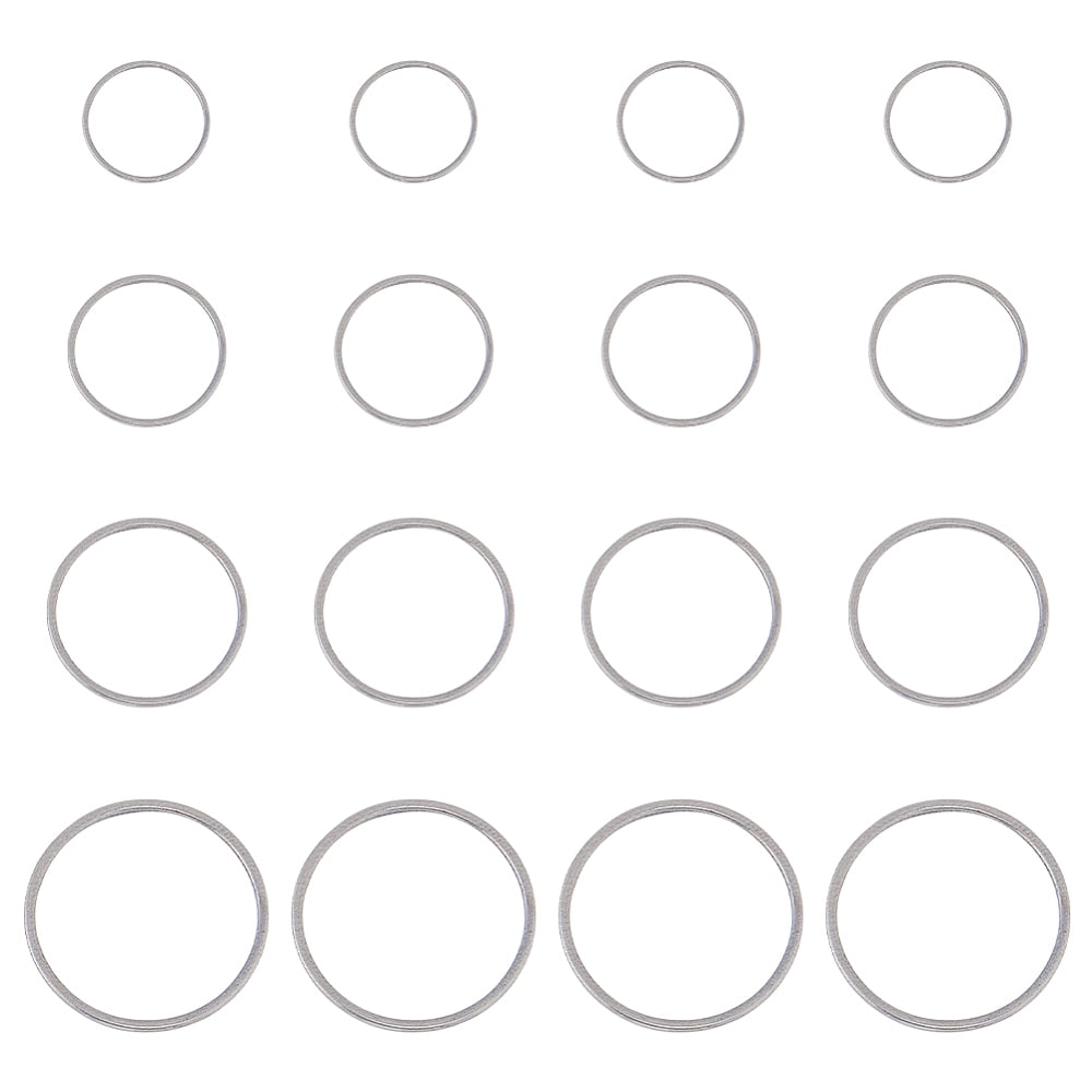 1Set 80Pcs 4 Styles 304 Stainless Steel Linking Rings Ring Stainless ...