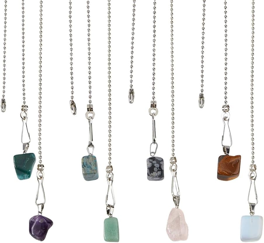 1Set 8Pcs Natural Gemstone Ceiling Fan Pull Chain Extenders 17 Inch ...