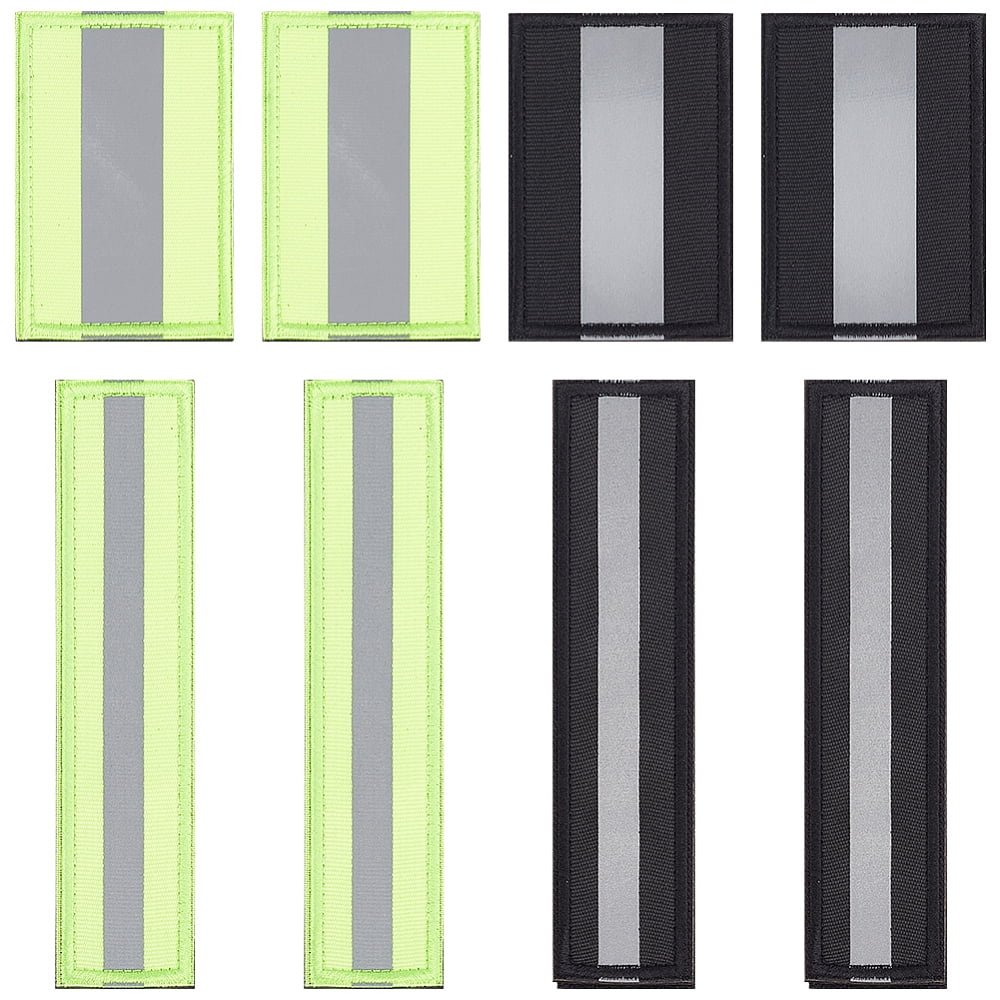 1Set 8pcs Reflective Safety Patches 4 Styles Reflective Hook and Loop ...