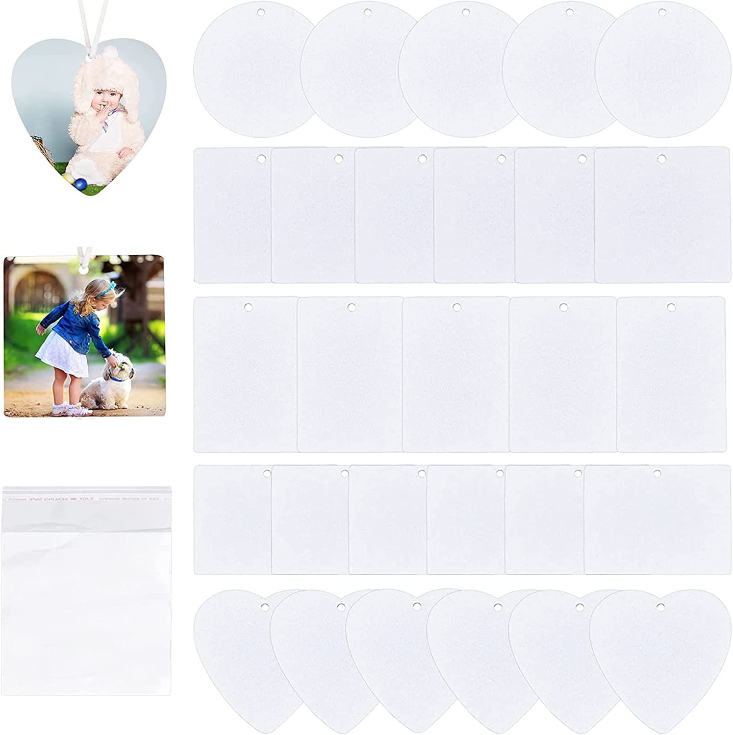 1Set 90pcs Sublimation Air Freshener Blanks Felt Scented Hanging Sheets ...