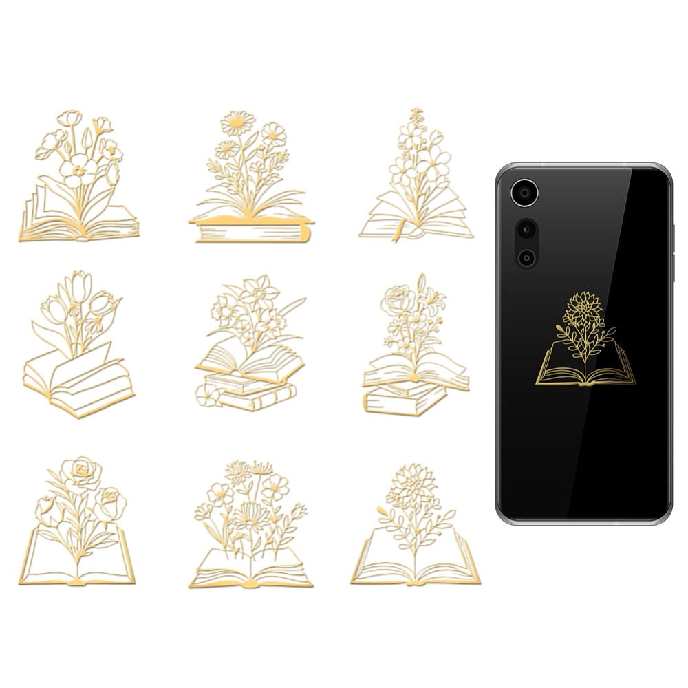 1Set 9Pcs Nickel Self-adhesive Picture Stickers Metal Decals Golden ...