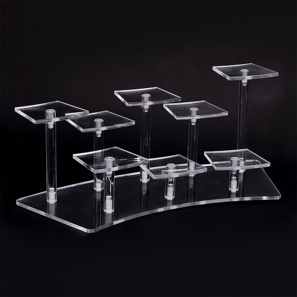 1Set Acrylic Figures Display Risers 8-Tier Transparent Minifigures ...