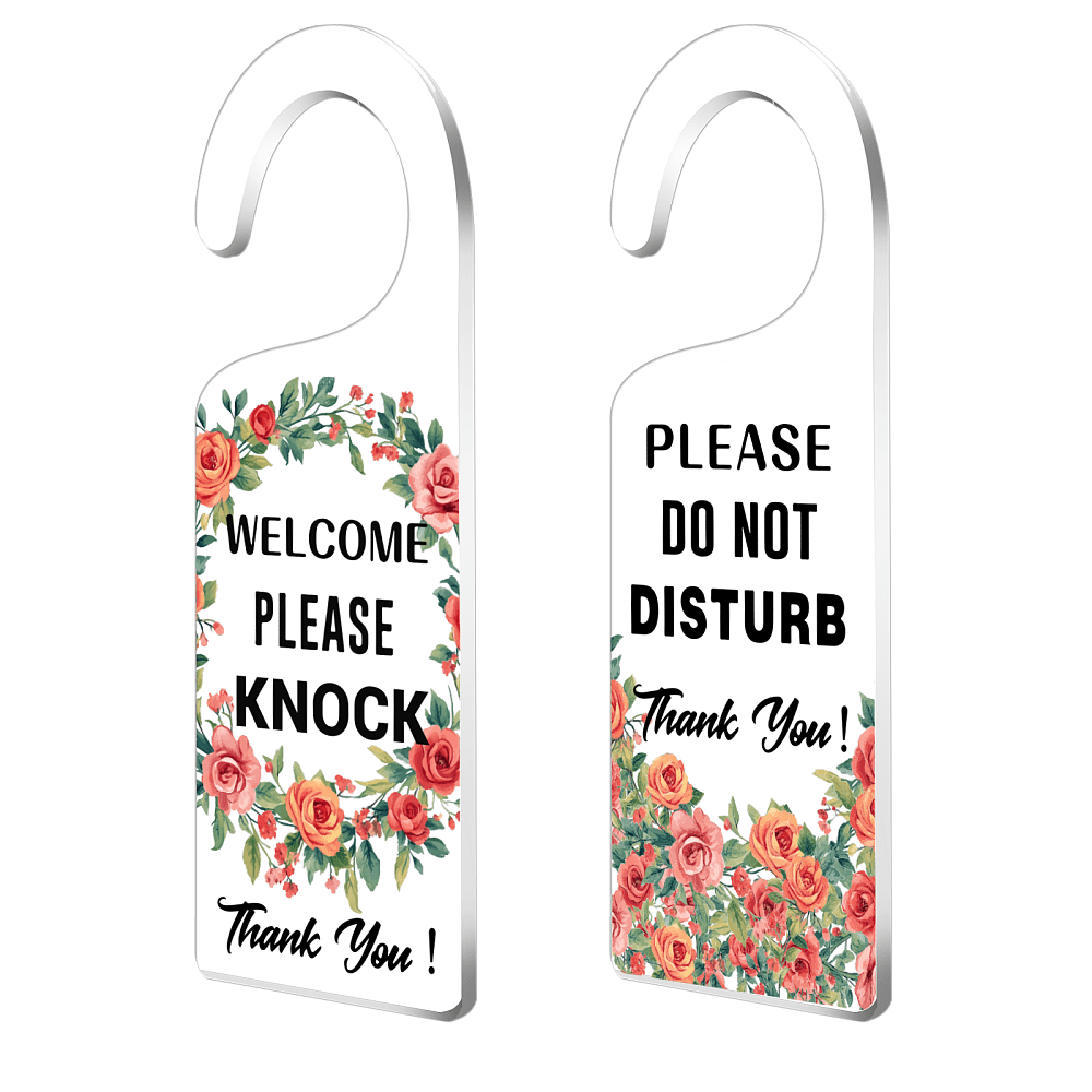 1Set Acrylic Notice Door Hanger Sign Public Warning Sign Please Wash ...