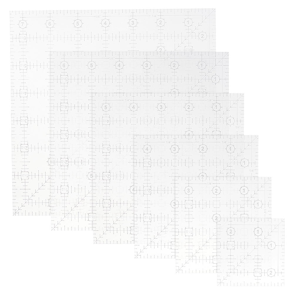1Set Acrylic Ruler Sets for Measurement Sewing Tailor Craft Square ...