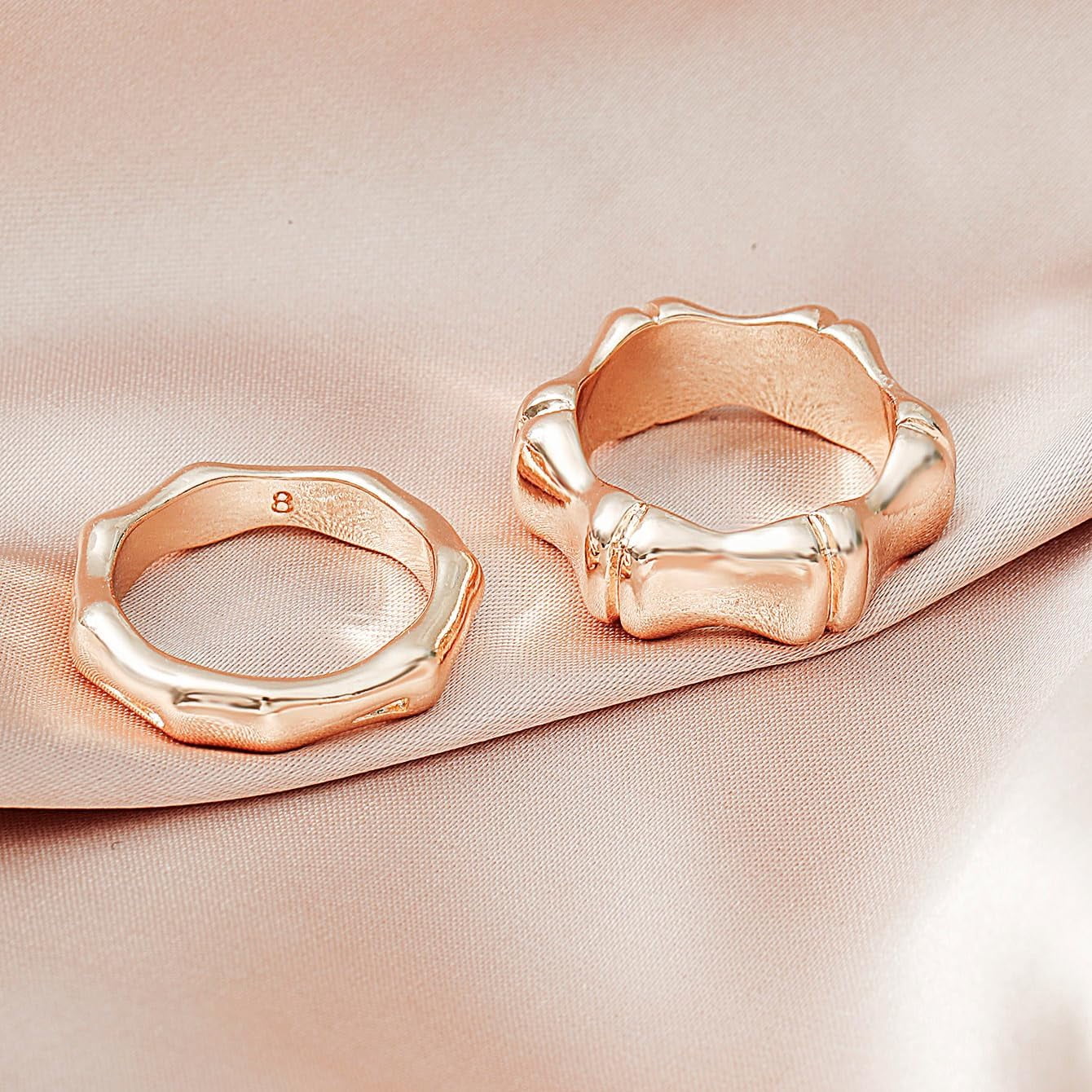 1Set Alloy Finger Rings Sets Light Gold Size 8 1/2(18.5mm) 2pcs/set ...