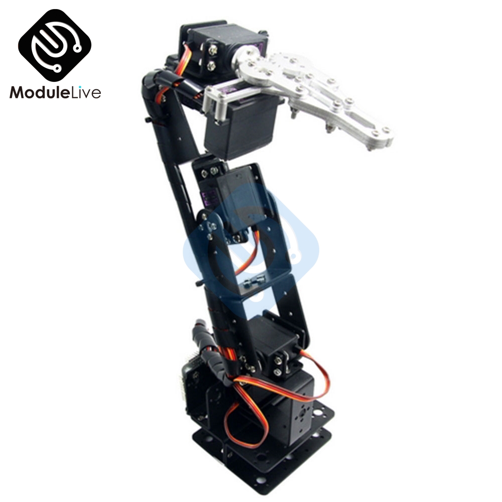 1Set Aluminium Robot 6 DOF Arm Mechanical Robotic Arm Clamp Claw Mount Kit Without Servos For ...