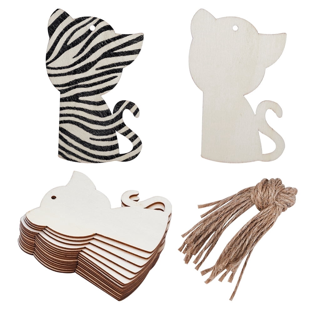 1Set Animal Theme Unfinished Blank Wooden Pendants Set for Painting ...