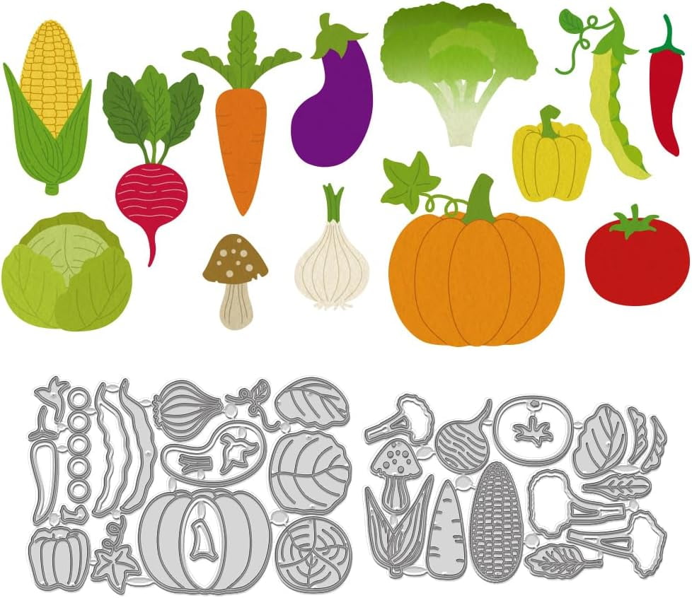 1Set Assorted Vegetables Metal Cutting Dies for Card Making Food Theme ...