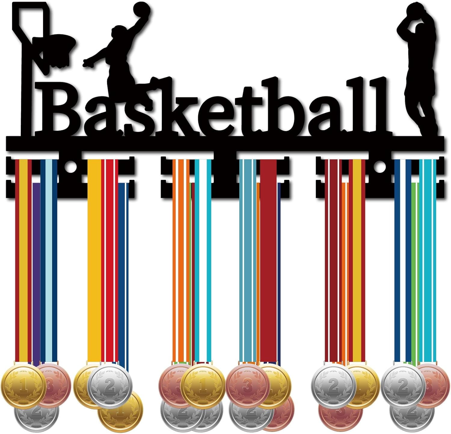1Set Basketball Medal Holder Acrylic Sports Medal Rack Wall Mount ...