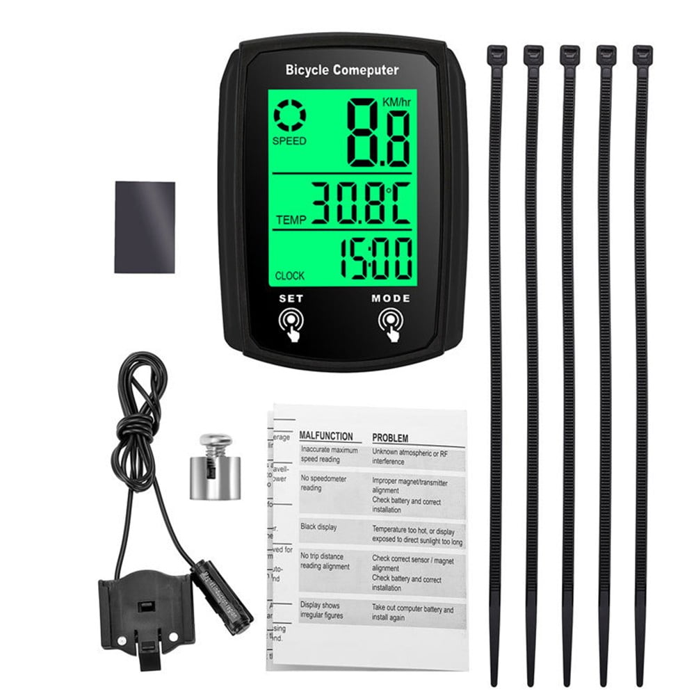 1Set*Bicycle Computer LCD Digital Wired Cycling Computer Speedometer ...