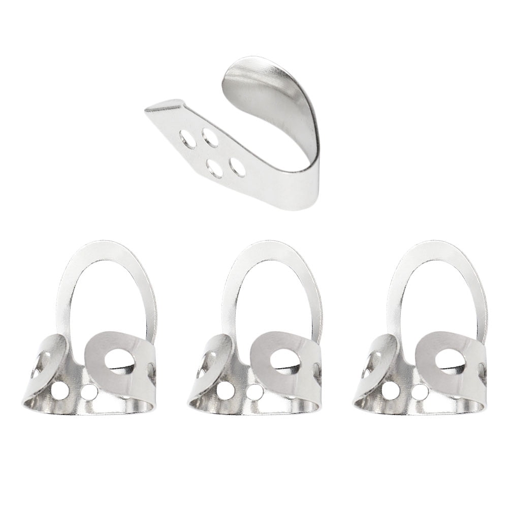 1 Set Brass Banjo Finger Picks for Guitar Use Silver Color Small Guitar ...