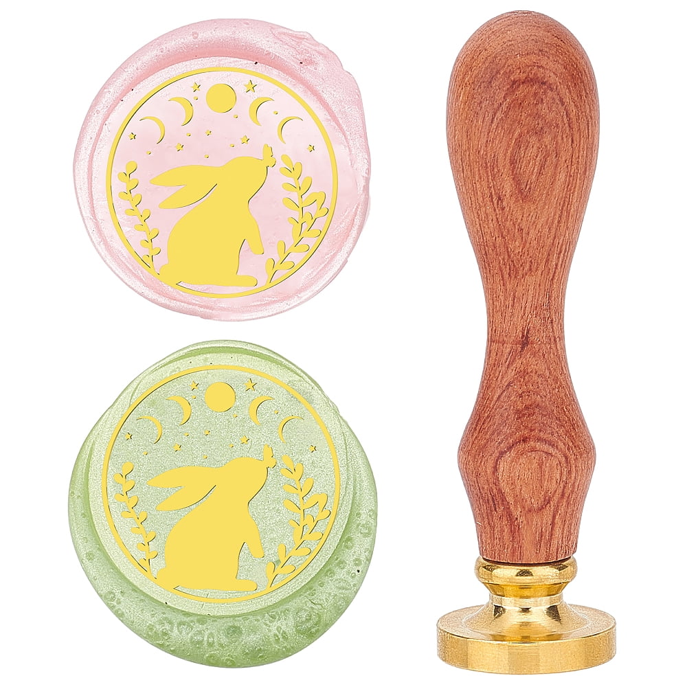 1Set Brass Wax Seal Stamp with Wood Handle for DIY Scrapbooking Rabbit ...