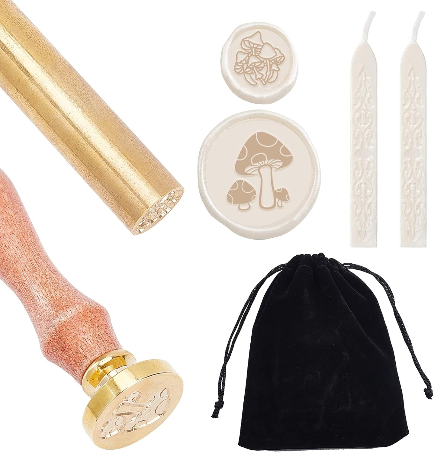 1Set Brass Wax Seal Stamps Column Brass Handles Sealing Wax Sticks ...