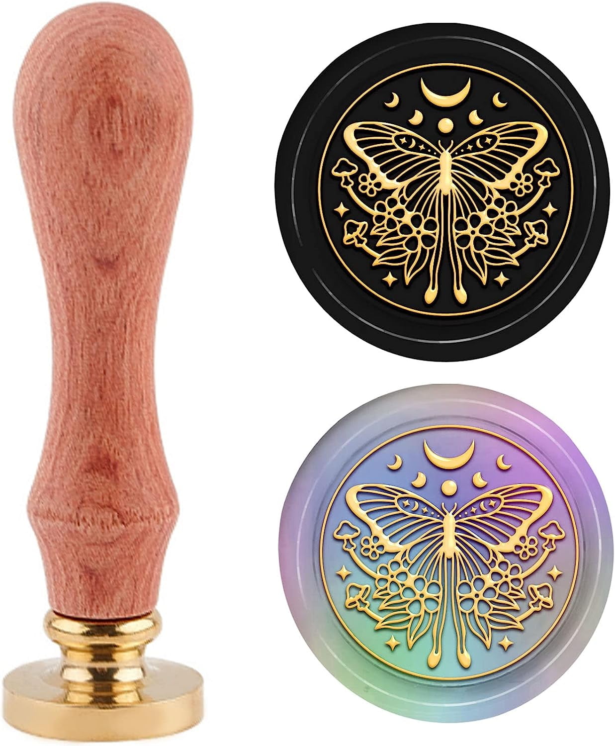 1Set Butterfly Wax Seal Stamp Kit 30mm Wax Sealing Stamp Removable ...